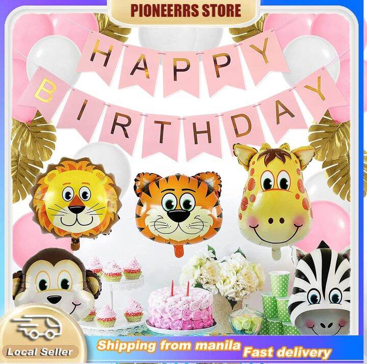 Ready Stock Jungle Animal Balloon Birthday Party Decorations, Jungle ...