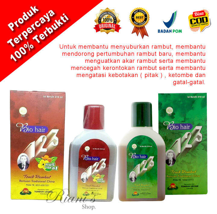Bio Hair 123 Floral Red Green 210 ml Original Hair Tonic Herbal ...