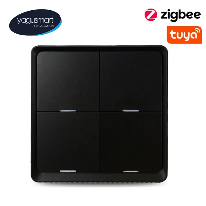 Yagusmart 4 Gang Wireless Switch Tuya Zigbee 3.0 Scene Push Button ...