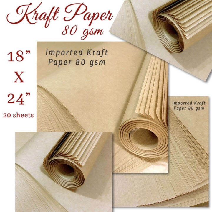 Imported Kraft Paper 80 gsm 20 sheets | Lazada PH