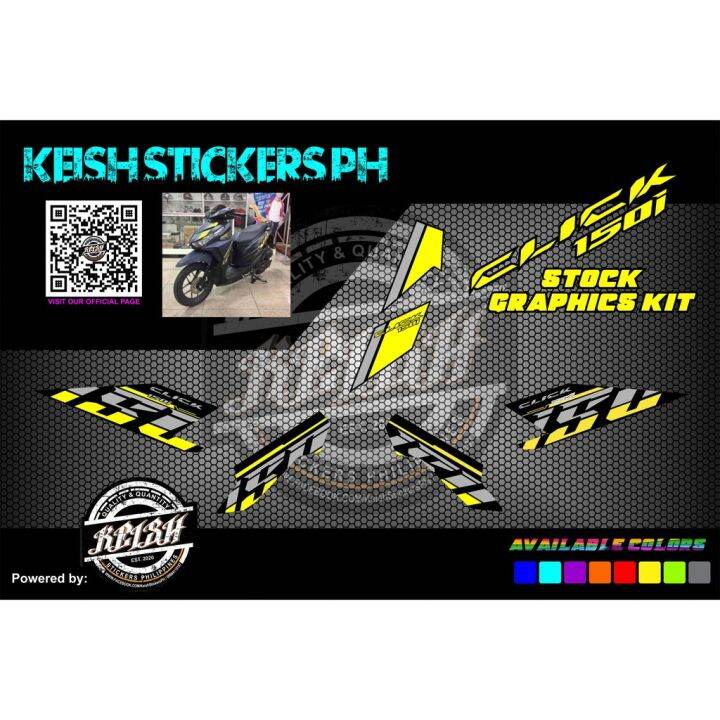 【Ready Stock】 Stock Decal Kit Graphics Kit for HONDA CLICK 150i V2 ...