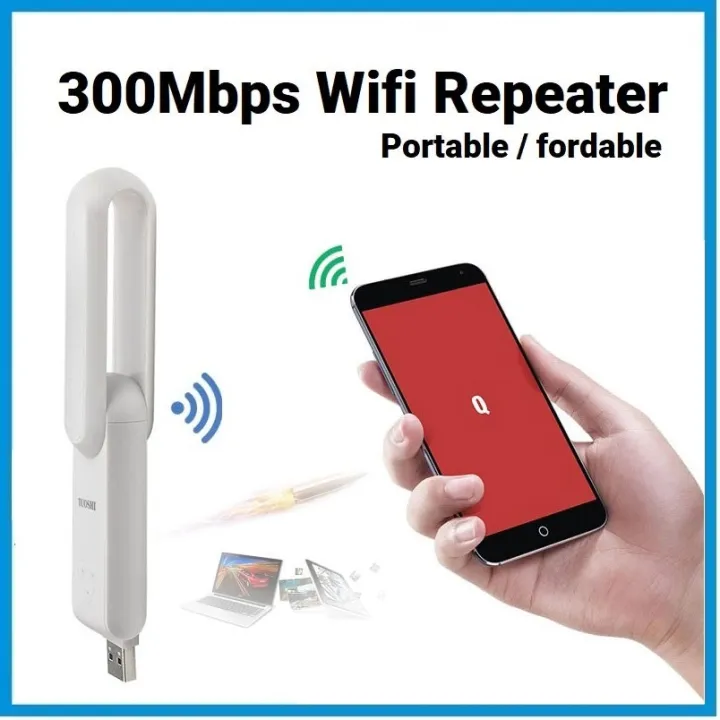 USB Wifi Booster Repeater Indoor 300Mbps 2.4GHz Long Range Network ...