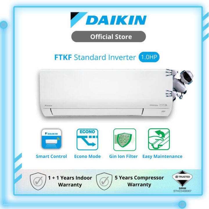 DAIKIN Standard Inverter Air Conditioner FTKF R32 (1.0HP) (FTKF25B/RKF25A-3WMY-LF) | Lazada