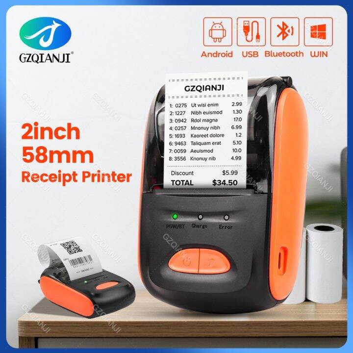 Wireless Mini Thermal Portable Printers Receipt Printer Thermal BT 58mm Mobile Phone Android POS ...