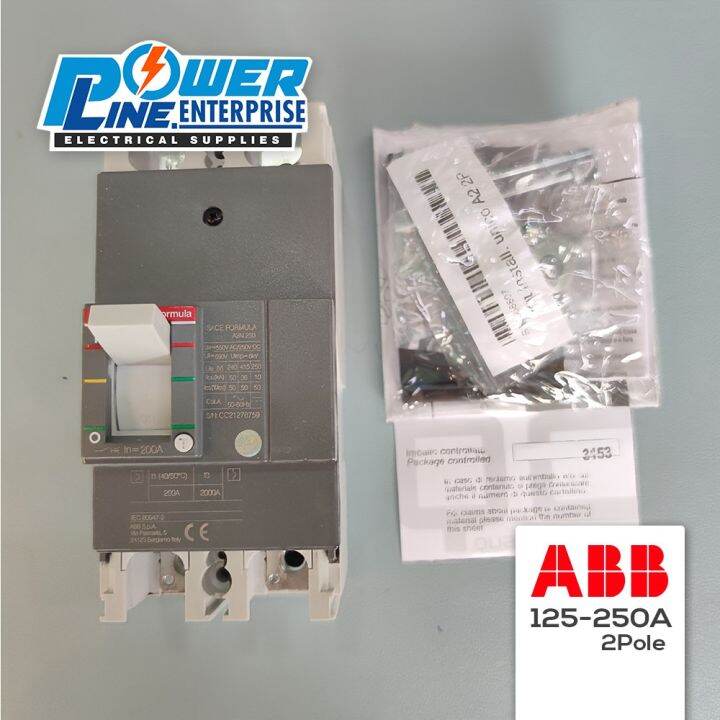 ABB SACE Formula Series - 2 Pole (A2N 250 TMF 125A-250A) Moulded Case Circuit Breaker | Lazada PH