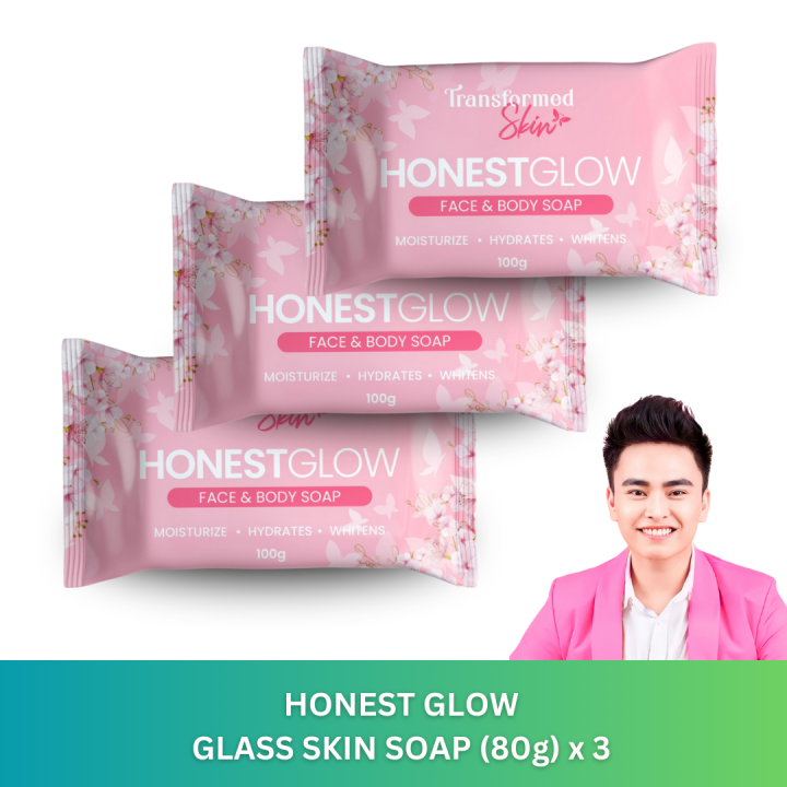 HonestGlow Glass Skin Soap 80grams Soap for face and body Whitens ...