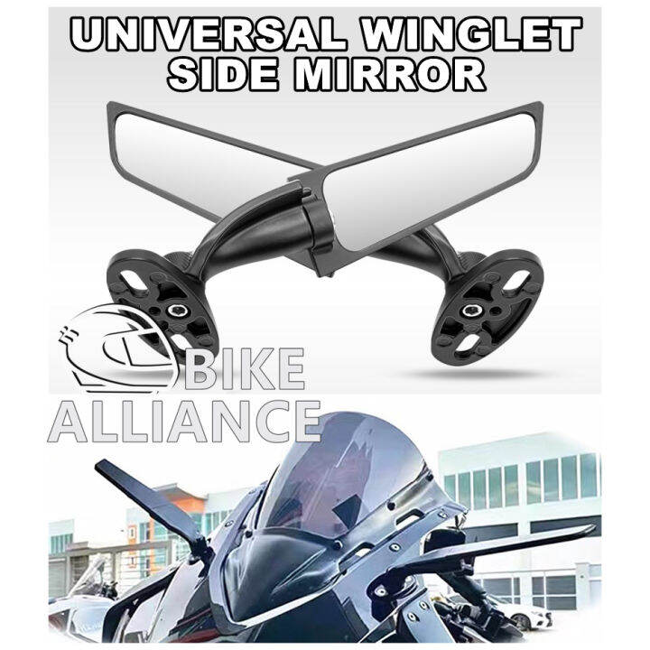 READY STOCK UNIVERSAL WINGLET SIDE MIRROR GT WING R15 R25 SPORT BIKE ...
