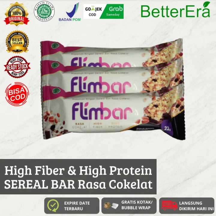 Flimbar by Flimty High Fiber & High Protein Eceran Per Pcs - Sereal Bar Snack Sehat Rendah ...