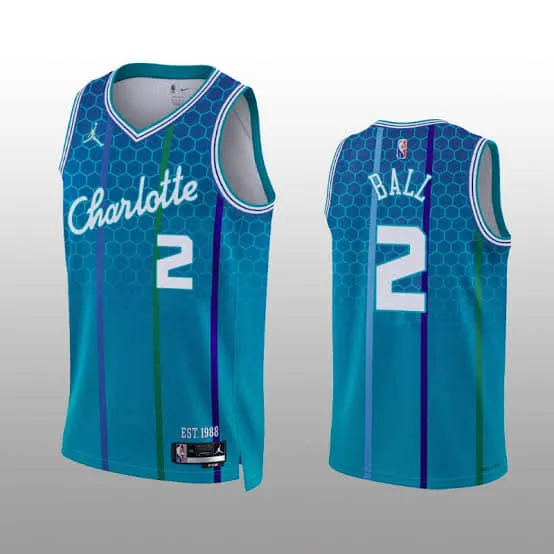 Charlotte LaMelo Ball #2 NBA Sando Jersey Attire Top Unisex Nylon ...