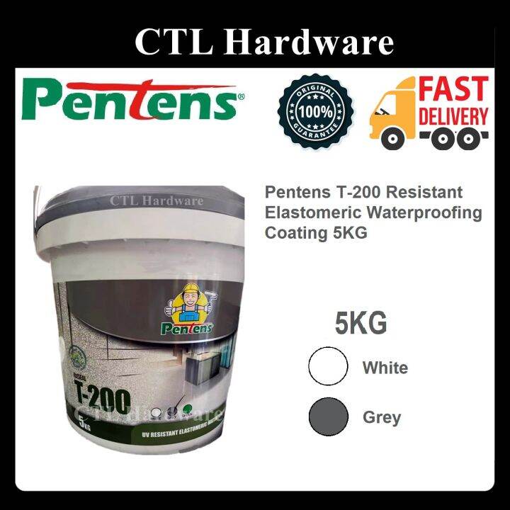 Pentens T-200 Resistant Elastomeric Waterproofing Coating 5KG (t200) *1 ...