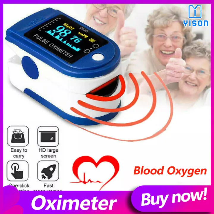 YISON Household LED Digital Fingertip Pulse Oximeters Blood Oxygen ...