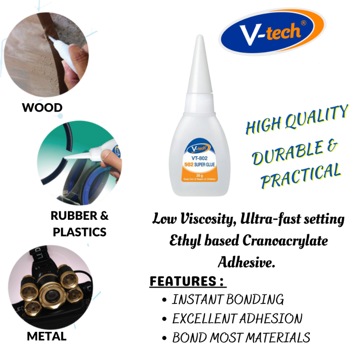 V-tech 502 Super Glue 3 seconds / Vtech Super Glue 502 / Gam Cepat ...