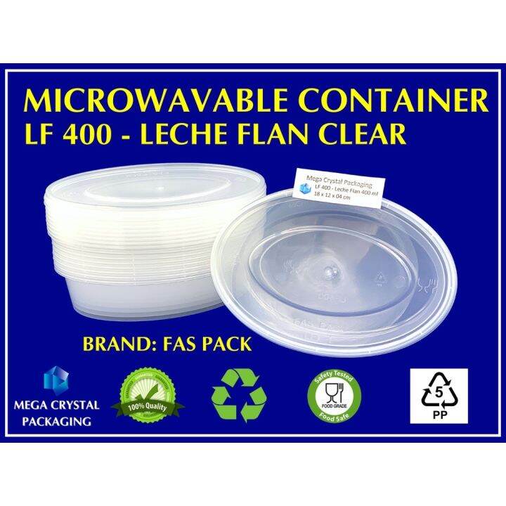 Microwavable Container LF 400 - Leche Flan 400 ml / 13.5 oz ( 10 pcs ...
