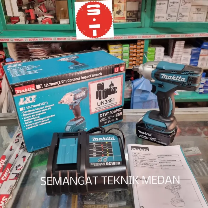 DTW190 CORDLESS BOR BUKA RODA BAUT IMPACT WRENCH 1/2" MAKITA DTW 190 ...