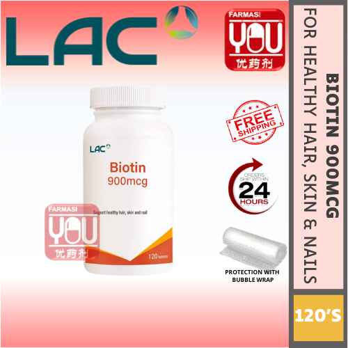 [YOUPHARMACY] LAC BIOTIN 900mcg 120 TABLETS | Lazada