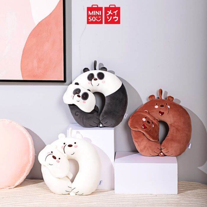 HOT XUJ64 Miniso We Bare Bears 4.0 U shaped Neck Pillow Travel Pillow ...