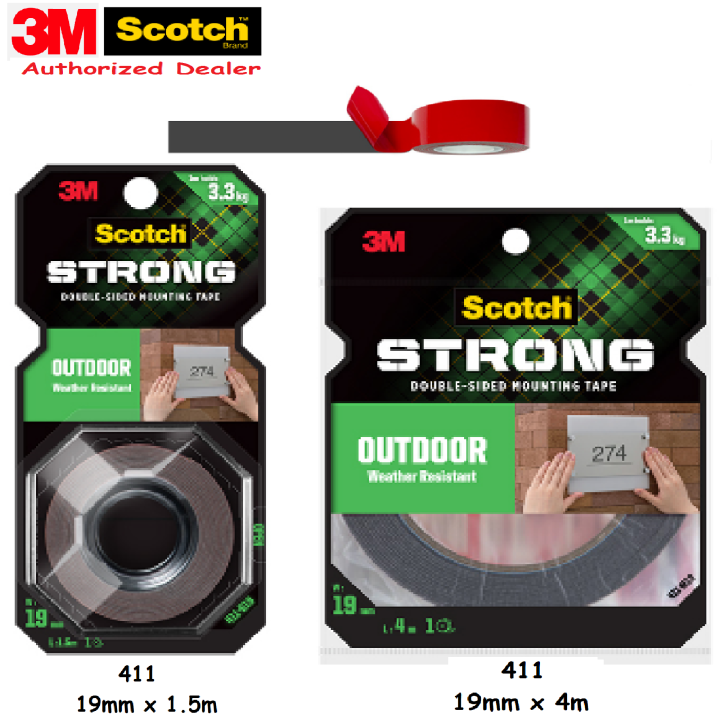 3M Scotch Outdoor Permanent Mounting Multipurpose Weather Resistant Double-sided Foam Tape (19mm ...