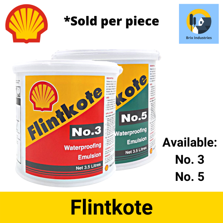 Shell Flintkote Waterproofing Emulsion 3.5 Liters No. 3 or No. 5 Brix ...