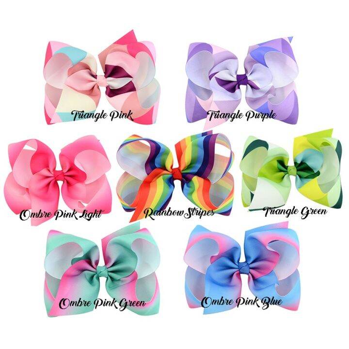 Jojo Siwa 6 Inches Triangle Color Ribbon Hair Bow Ombre5Gk | Lazada PH