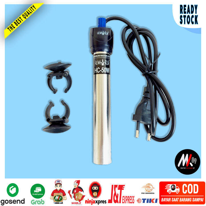 Heater Aquarium Stainless Amara 50 Watt Untuk Pemanas Air Aquascape ...