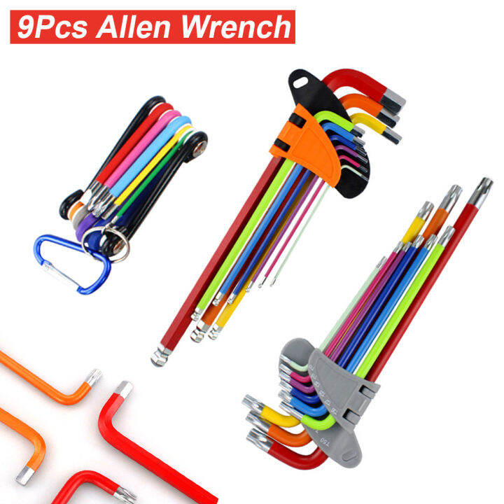 Allen Key Set Hex Wrench Screwdriver Set Colour Hexagon Spanner Ball ...