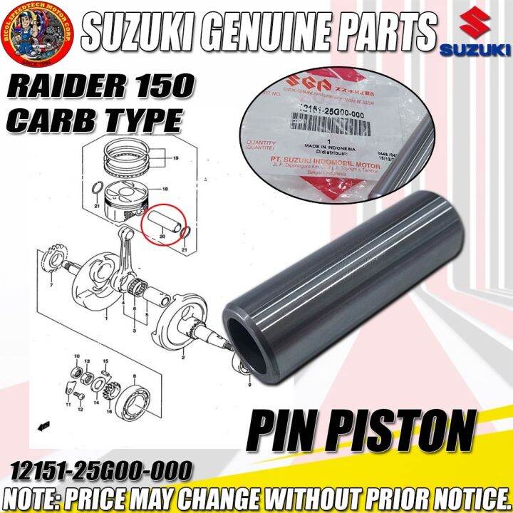 RAIDER 150 CARB TYPE PIN PISTON (SGP) (Genuine: 12151-25G00-000 ...