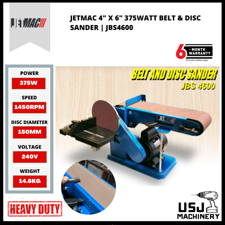JETMAC 4" x 6" 375Watt Belt & Disc Sander JBS4600 - Heavy Duty - 6 ...