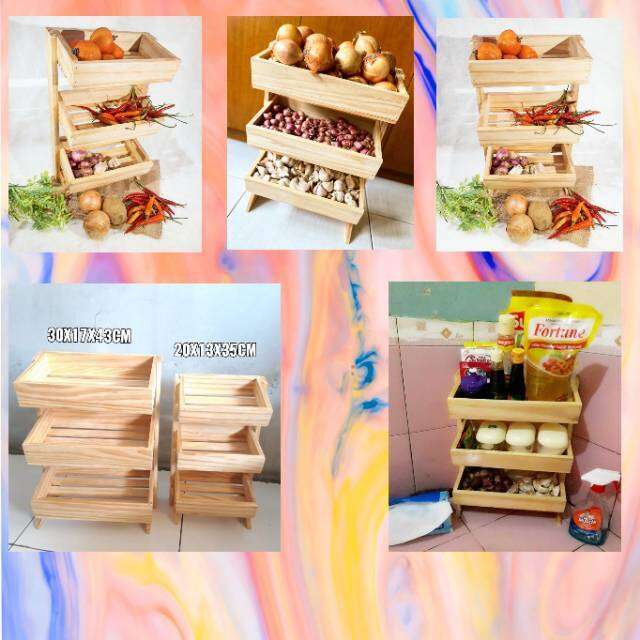 rak susun kayu serbaguna | Lazada Indonesia