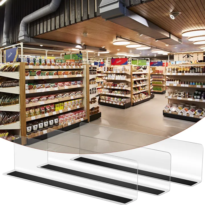 BALUUE 5pcs Store Goods Separators L-shaped Plastic Shelf Divider ...