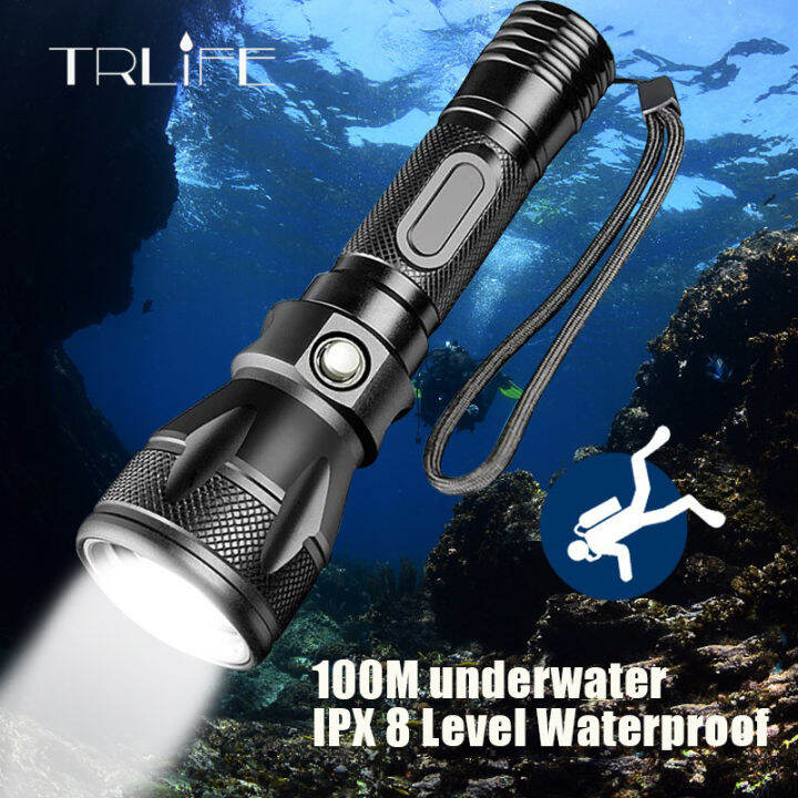 IPX8 Waterproof Grade T6L2 Scuba Diving Flashlight Professional 200M ...
