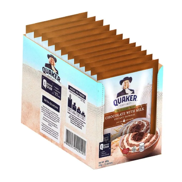 QUAKER Chocolate Instant Oatmeal 33g x 12 Sachets | Lazada PH