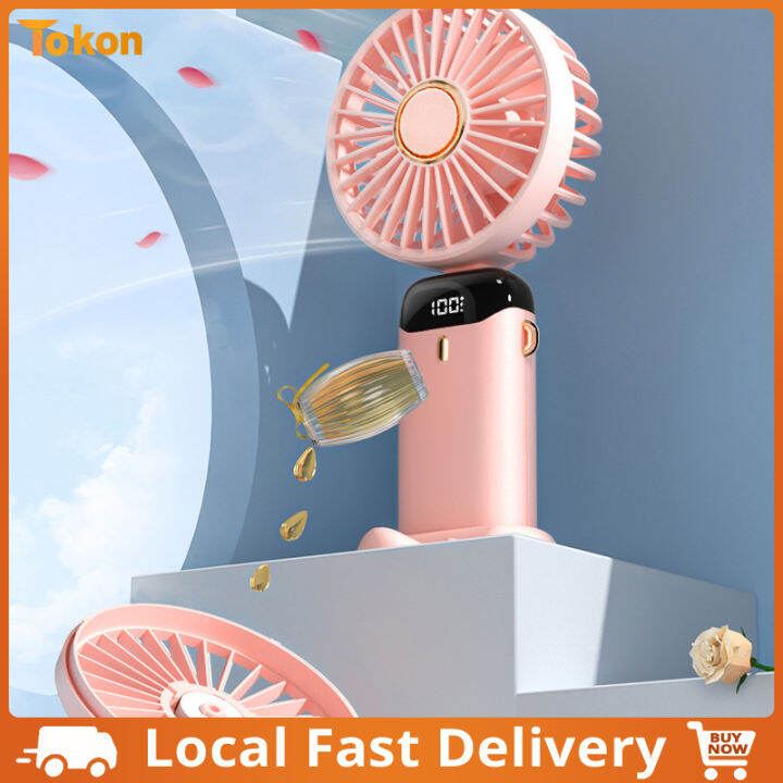 Handheld Small Fan Multi-function Silent Digital Display Portable ...