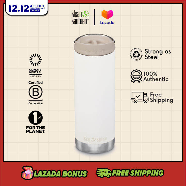 Klean Kanteen TKWide Insulated w/ Cafe cap 16oz Tofu, TK Closure internal thread design ...