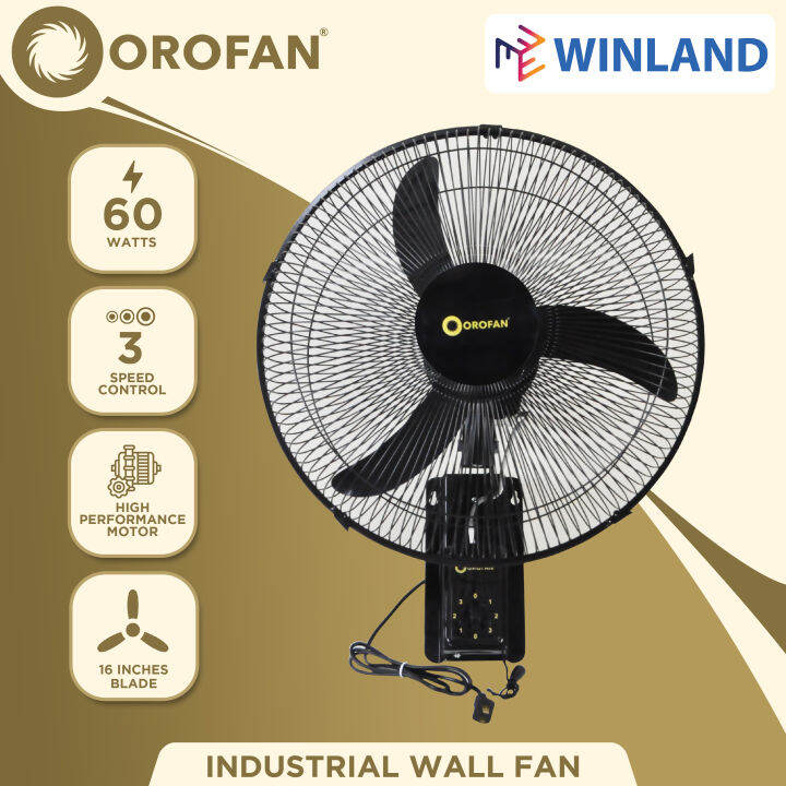 OROFAN by Winland 16inches Industrial Wall Fan Electric Fan OIWF-16B ...