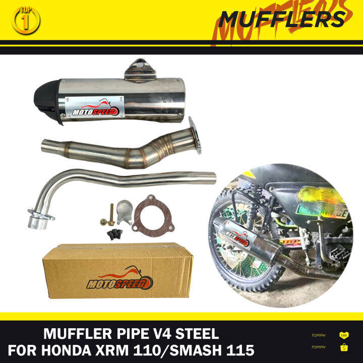 Honda XRM 110 TRC Chrome Muffler Pipe Full Exhaust System Motorcycle ...