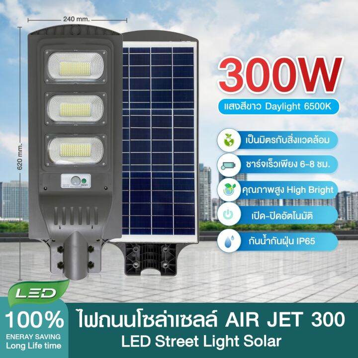 โคมไฟถนนโซล่าเซลล์ 100W 200W 300W 400W รุ่น Air Jet แสงสีขาว LED Street ...