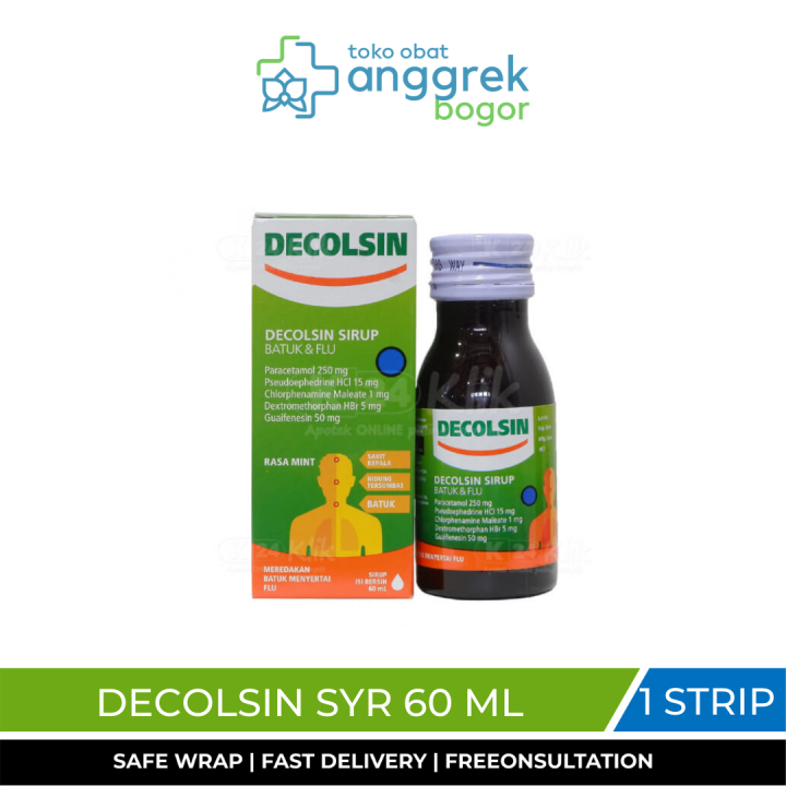 DECOLSIN SIRUP60ML/OBAT BATUK DAN FLU/DEMAM/PUSING | Lazada Indonesia