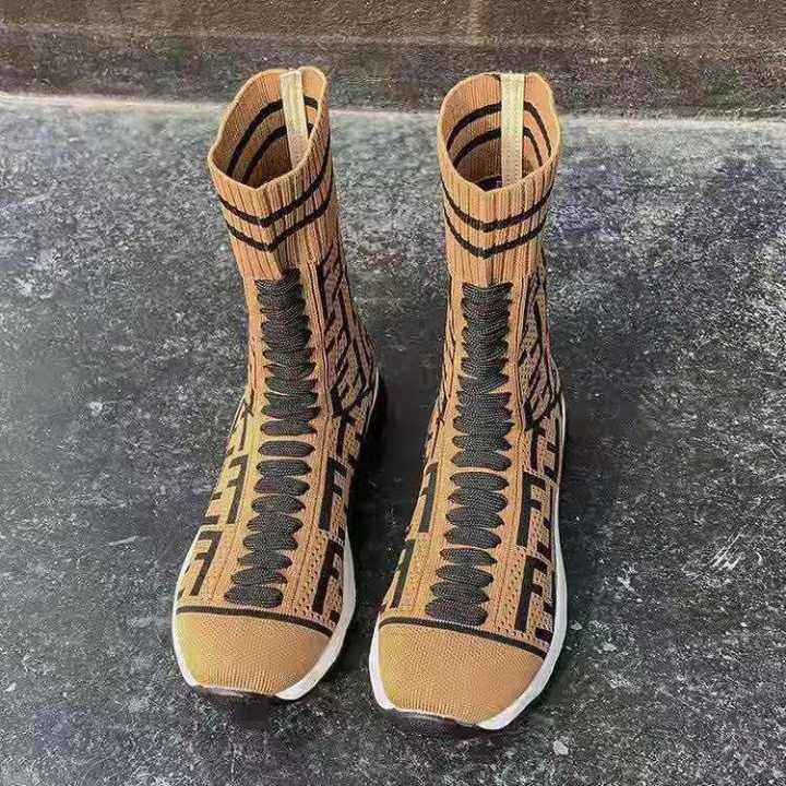 Fendii รองเท้าผู้หญิง2022ระเบิดเที่ยวบินถักระบายอากาศสบายๆกีฬาแพลตฟอร์ม ...