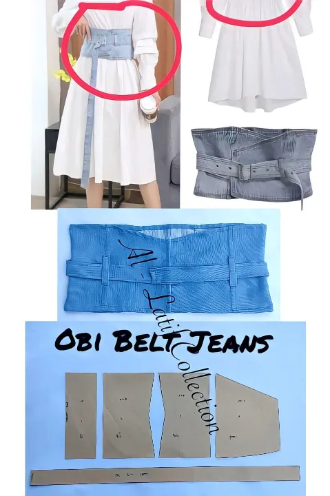 pola instan / pola jiplak Obi Belt Jeans | Lazada Indonesia