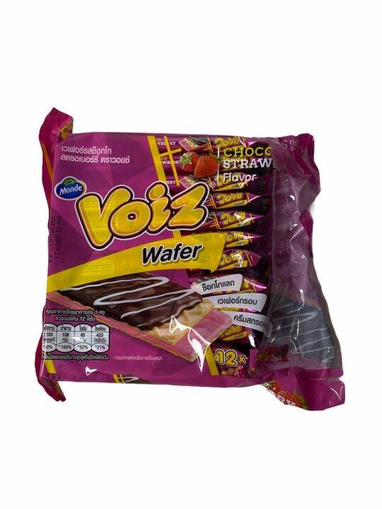 Voiz wafer วอยซ์ เวเฟอร์กรอบ รสใหม่ สตรอเบอร์รี่ Choco Strawberry ...
