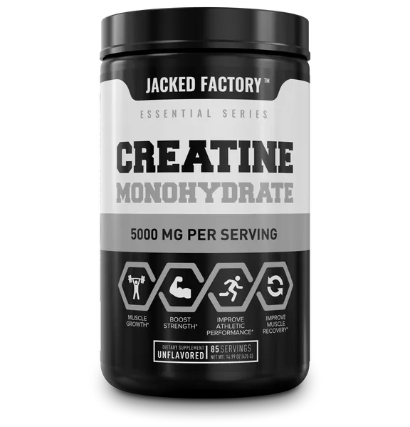 Jacked Factory Creatine Monohydrate Unflavored 5000mg 85 Servings 425g ...