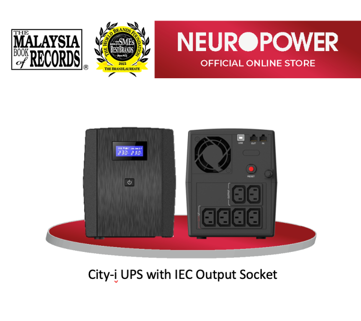 NEUROPOWER UPS [1500VA] CITY-i 1500 LINE INTERACTIVE IEC OUTPUT SOCKET UPS WITH AVS / AVR ...