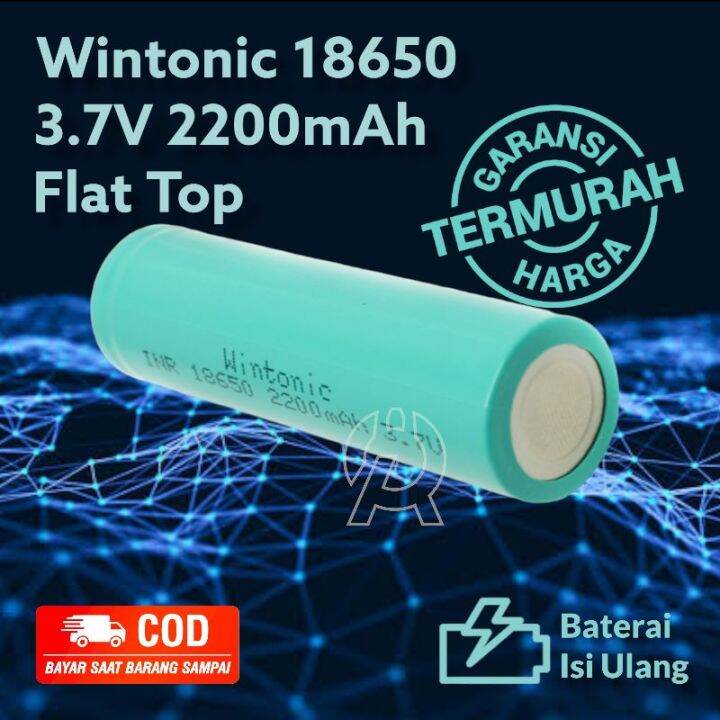 TERMURAH Wintonic Baterai 18650 INR 3.7V Real 2200mAh Flat Top Rechargeable Battery | Lazada ...