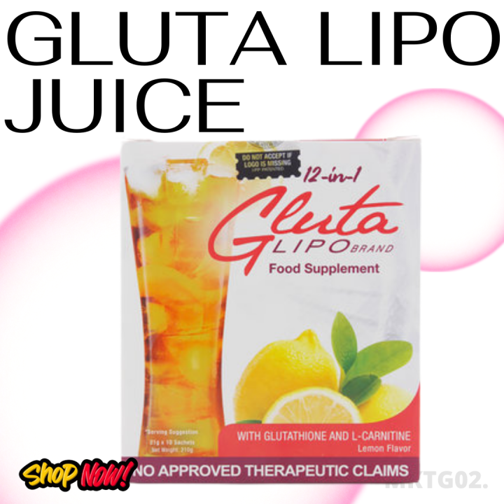 Gluta Lipo Juice Drink 12 in 1 Juice Drink - 10 Sachets per box 100% ...