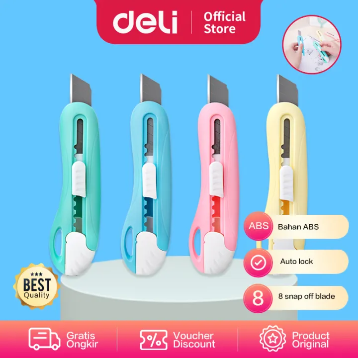 Deli Cutter Sekolah, Design untuk Anak Anak ,Bahan ABS ,Silet 55mm ...