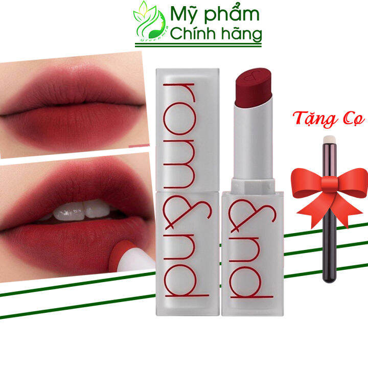 Son Thỏi Romand Zero Matte Lipstick Son Lì Mịn Màu 20 Red Dive Màu Đỏ Nâu Lạnh Chính Hãng ...
