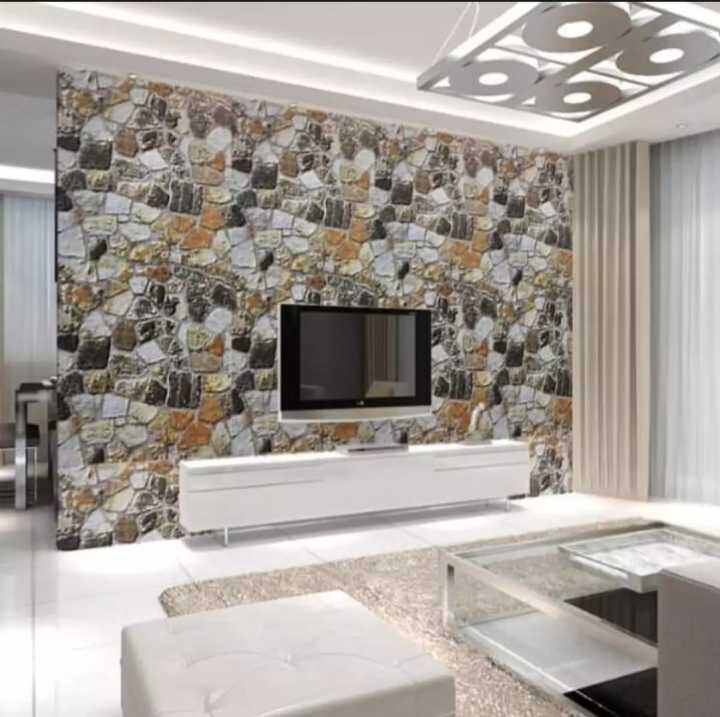 Wallpaper Dinding Motif Batu Pecah Kombinasi 10m x 45cm | Lazada Indonesia