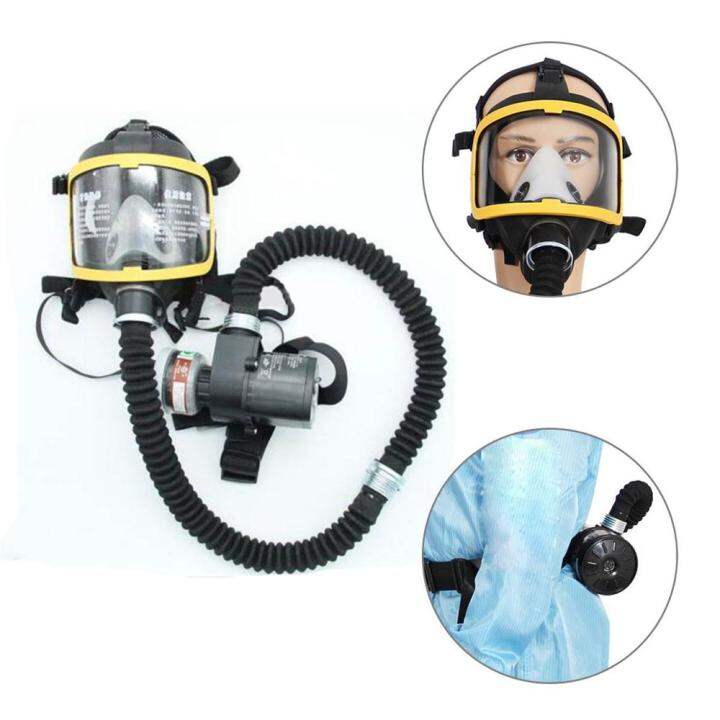 Protective Electric Constant Flow Supplied Air Fed Full Face Gas Mask ...