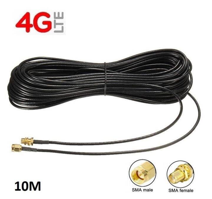 10M 3G 4G LTE Antenna Extension Cable Lead RP-SMA For 4G Routers and SMA Port Antennas | Lazada ...