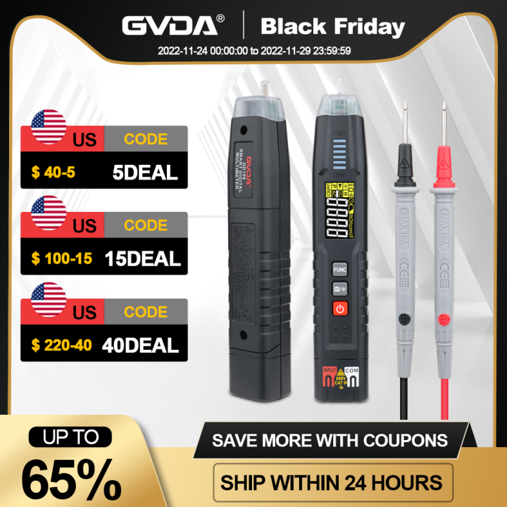 GVDA Smart Pen Type Multimeter Digital Multi-meter True RMS Auto Range ...